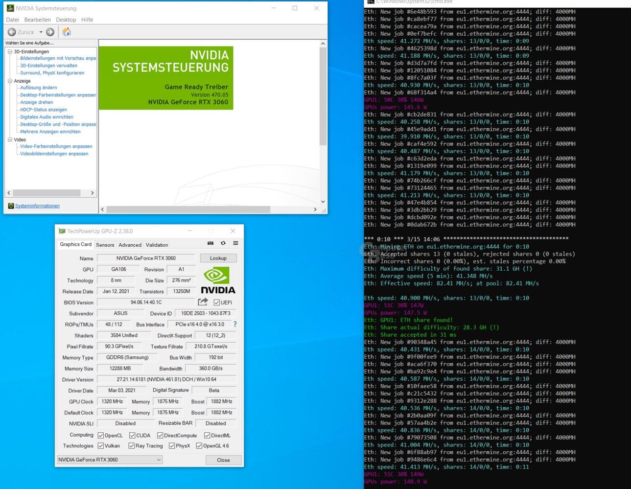 Nvidia Mining Driver v470.05 GeForce RTX 3060 - Unlock Mining Ethereum